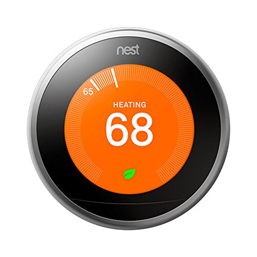 Nest T3007ES Learning Thermostat - 3rd Gen - (Stainless Steel) with 3 Pack Nest T5001SF Temperature Sensor