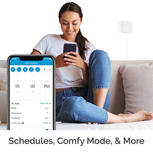 Cielo Breez Eco Smart AC Controller | Works with Mini Split, Window & Portable ACS | WiFi, Alexa, Google, SmartThings, Free Apps, NO Monthly Subscription | Schedules, Geofencing, Comfy & More (White)