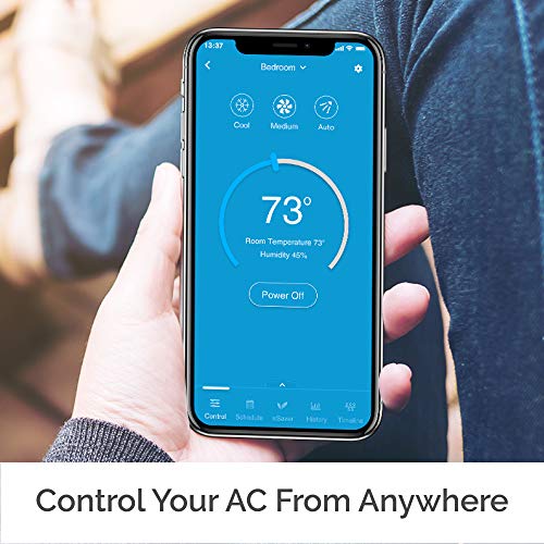 Cielo Breez Eco Smart AC Controller | Works with Mini Split, Window & Portable ACS | WiFi, Alexa, Google, SmartThings, Free Apps, NO Monthly Subscription | Schedules, Geofencing, Comfy & More (White)