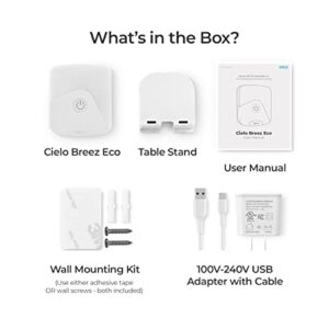 Cielo Breez Eco Smart AC Controller | Works with Mini Split, Window & Portable ACS | WiFi, Alexa, Google, SmartThings, Free Apps, NO Monthly Subscription | Schedules, Geofencing, Comfy & More (White)