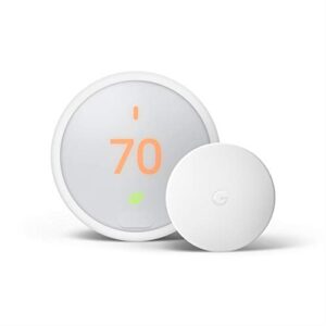 google nest thermostat e – smart thermostat + google nest temperature sensor bundle – white