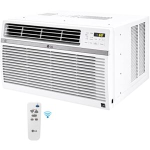 LG 8,000 BTU Smart Window Air Conditioner, Cools up to 350 Sq. Ft, Smartphone and Voice Control Works ThinQ, Amazon Alexa and Hey Google, Energy Star, 3 Cool & Fan Speeds, 115V, 8000, White