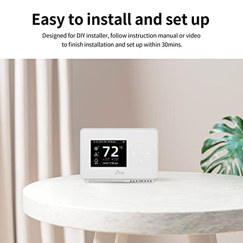 Vine Smart WiFi 7day/8period Programmable Thermostat Model TJ-225, Compatible with Alexa and Google Assistant