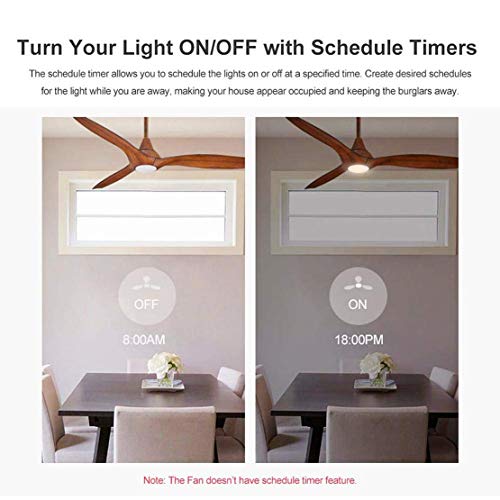 QIACHIP Upgraded WiFi Universal Ceiling Fan Light Remote Control Kit with Mute, Timing Function, Wireless APP Controllor Compatible for Alexa 2 Pack