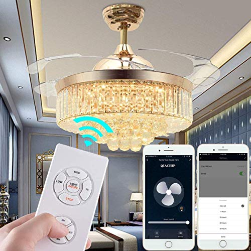 QIACHIP Upgraded WiFi Universal Ceiling Fan Light Remote Control Kit with Mute, Timing Function, Wireless APP Controllor Compatible for Alexa 2 Pack