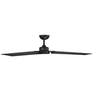 Roboto Smart Indoor and Outdoor 3-Blade Ceiling Fan 62in Matte Black with Remote Control works with Alexa, Google Assistant, Samsung Things, and iOS or Android App