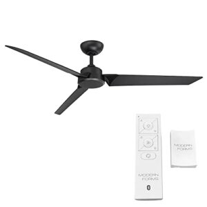 Roboto Smart Indoor and Outdoor 3-Blade Ceiling Fan 62in Matte Black with Remote Control works with Alexa, Google Assistant, Samsung Things, and iOS or Android App