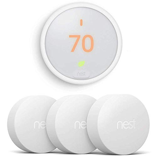 Google Nest Thermostat E (White) T4000ES w 3 Nest Temperature Sensors (T5000SF)