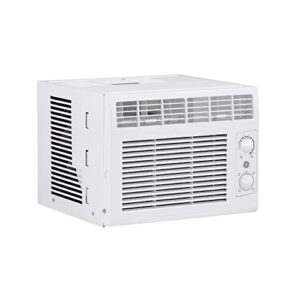 ge window air conditioner 5000 btu, efficient cooling for smaller areas like bedrooms and guest rooms, 5k btu window ac unit with easy install kit, white