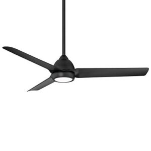 wac smart fans mocha indoor and outdoor 3-blade ceiling fan 54in matte black with 3000k led light kit and remote control works with alexa and ios or android app