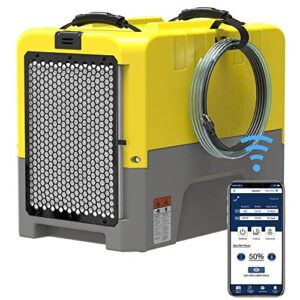 alorair 180ppd commercial dehumidifier for crawl space & basement, wi-fi app controls with pump, capacity up to 85 ppd at aham condition, for large space, job sites, yellow