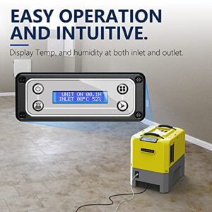 ALORAIR 180PPD Commercial Dehumidifier for Crawl Space & Basement, Wi-Fi APP Controls with Pump, Capacity up to 85 PPD at AHAM Condition, for Large Space, Job Sites, Yellow