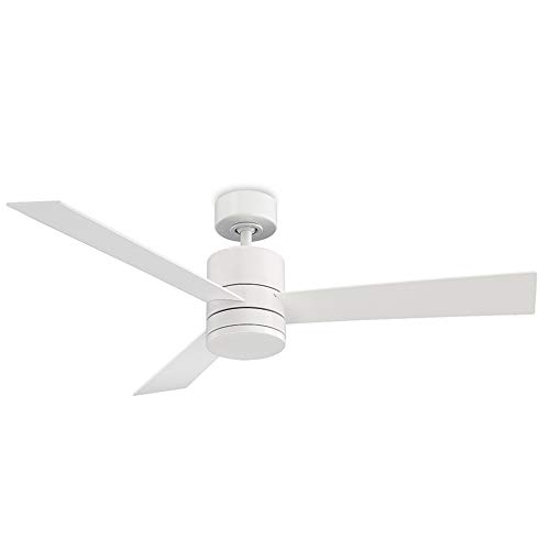 Axis Smart Indoor and Outdoor 3-Blade Ceiling Fan 52in Matte White with 3000K LED Light Kit and Remote Control works with Alexa, Google Assistant, Samsung Things, and iOS or Android App