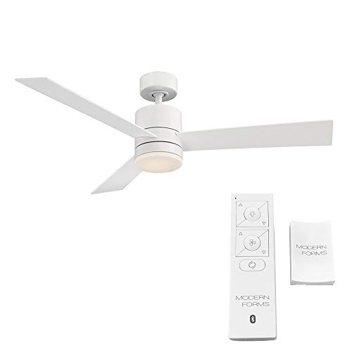 Axis Smart Indoor and Outdoor 3-Blade Ceiling Fan 52in Matte White with 3000K LED Light Kit and Remote Control works with Alexa, Google Assistant, Samsung Things, and iOS or Android App