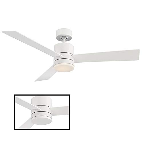 Axis Smart Indoor and Outdoor 3-Blade Ceiling Fan 52in Matte White with 3000K LED Light Kit and Remote Control works with Alexa, Google Assistant, Samsung Things, and iOS or Android App