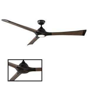 Woody Smart Indoor and Outdoor 3-Blade Ceiling Fan 72in Oil Rubbed Bronze/Dark Walnut with 3000K LED Light Kit and Remote Control works with Alexa, Google Assistant, Samsung Things, and iOS or Android App