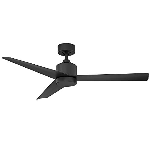 Lotus Smart Indoor and Outdoor 3-Blade Ceiling Fan 54in Matte Black with 3000K LED Light Kit and Remote Control works with Alexa, Google Assistant, Samsung Things, and iOS or Android App