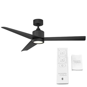 Lotus Smart Indoor and Outdoor 3-Blade Ceiling Fan 54in Matte Black with 3000K LED Light Kit and Remote Control works with Alexa, Google Assistant, Samsung Things, and iOS or Android App