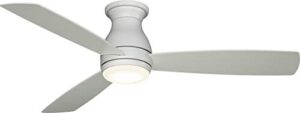 fanimation hugh indoor/outdoor ceiling fan with blades and led light kit 52 inch – matte white