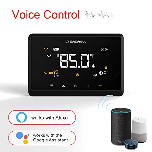 Wi-Fi Smart Thermostat for Smart Home, Tuya APP Remote Control, Compatible with Alexa, Google Assistant, Saswell T29UTW-7-WIFI(TY)