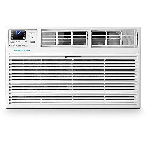 Emerson Quiet Kool 12,000 BTU 230V Through-The-Wall Air Conditioner with Remote Control | 4-in-1 AC, Heater, Dehumidifer, Fan | for Rooms up to 550 Sq.Ft. | 24H Timer | EATE12RD2T, 12000, White