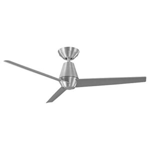 Slim Smart Indoor and Outdoor 3-Blade Ceiling Fan 52in Brushed Aluminum with 3000K LED Light Kit and Remote Control works with Alexa, Google Assistant, Samsung Things, and iOS or Android App