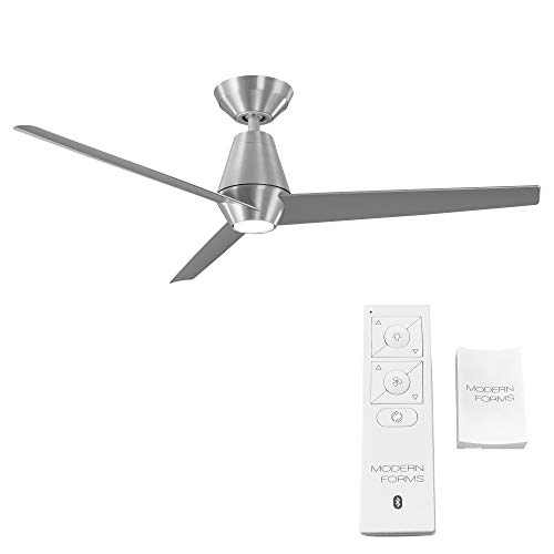 Slim Smart Indoor and Outdoor 3-Blade Ceiling Fan 52in Brushed Aluminum with 3000K LED Light Kit and Remote Control works with Alexa, Google Assistant, Samsung Things, and iOS or Android App