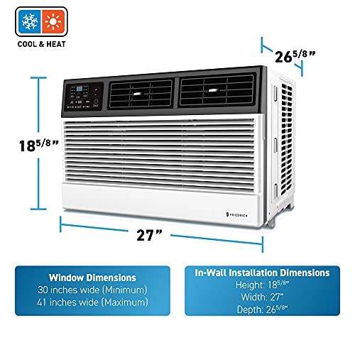 Friedrich CEW24B33A Chill Premier Smart Air Conditioner Window Unit, WiFi Mobile Control, White, Heating & Cooling Capacity (24000 BTU)