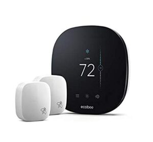 ecobee eb-state3ltvp-01 thermostat with 2 room smartthermostat & room sensors, black