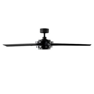 WAC Smart Fans Geos Indoor and Outdoor 3-Blade Ceiling Fan 60in Matte Black with 3000K LED Light Kit and Remote Control works with Alexa and iOS or Android App