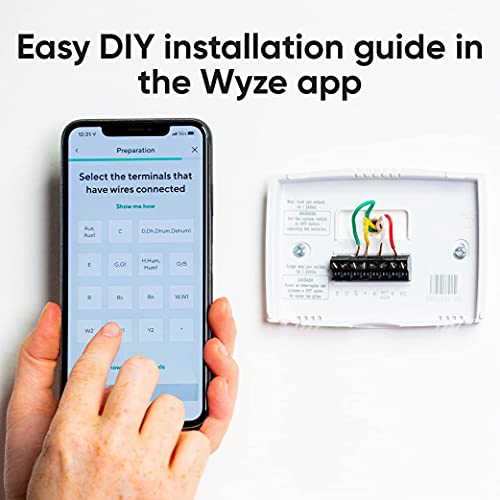 WYZE Smart WiFi Thermostat for Home with App Control Compatible with Alexa and Google Assistant, Black (Renewed)