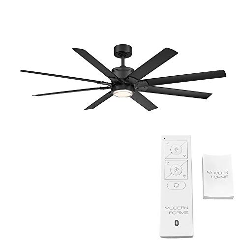 Renegade Smart Indoor and Outdoor 8-Blade Ceiling Fan 52in Matte Black with 3000K LED Light Kit and Remote Control works with Alexa, Google Assistant, Samsung Things, and iOS or Android App