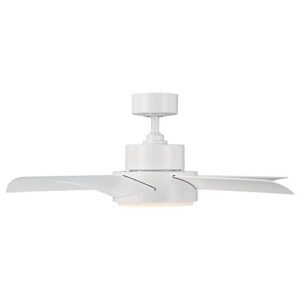 Vox Indoor and Outdoor 5-Blade 38in Smart Ceiling Fan in Matte White with 3000K LED Light Kit and Remote Control works with Alexa and iOS or Android App