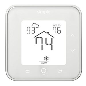 The Simple Thermostat, Energy Star Wi-Fi Smart Thermostat With Mobile App, 7 Day Schedule, Compatible with Alexa (White With C-Wire)