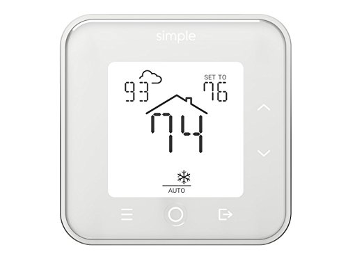 The Simple Thermostat, Energy Star Wi-Fi Smart Thermostat With Mobile App, 7 Day Schedule, Compatible with Alexa (White With C-Wire)