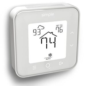 The Simple Thermostat, Energy Star Wi-Fi Smart Thermostat With Mobile App, 7 Day Schedule, Compatible with Alexa (White With C-Wire)