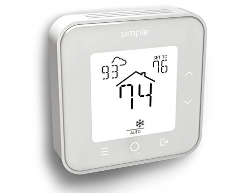 The Simple Thermostat, Energy Star Wi-Fi Smart Thermostat With Mobile App, 7 Day Schedule, Compatible with Alexa (White With C-Wire)