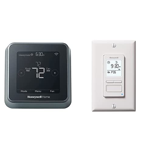 Honeywell Home RCHT8610WF T5 Smart Thermostat + RPLS740B Programmable Light Switch