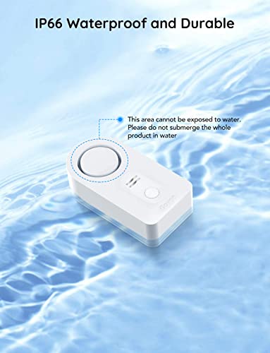 Govee WiFi Water Sensor 3 Pack, Water Leak Detector 100dB Adjustable Alarm and App Alerts, Leak and Drip Alert with Email, Wireless Detector for Home, Basement(Not Support 5G WiFi)