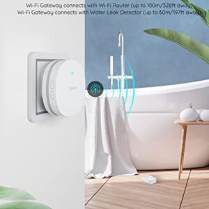 Govee WiFi Water Sensor 3 Pack, Water Leak Detector 100dB Adjustable Alarm and App Alerts, Leak and Drip Alert with Email, Wireless Detector for Home, Basement(Not Support 5G WiFi)