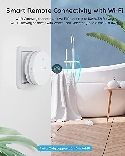 Govee WiFi Water Sensor 3 Pack, Water Leak Detector 100dB Adjustable Alarm and App Alerts, Leak and Drip Alert with Email, Wireless Detector for Home, Basement(Not Support 5G WiFi)