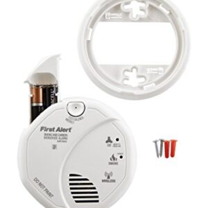 First Alert SCO500B Wireless Interconnected Photoelectric Smoke and Carbon Monoxide Combo Alarm with Voice and Location