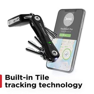 KeySmart Pro- Compact Smart Trackable Key Holder w LED Flashlight & Tile Bluetooth Key Finder Technology, EDC Key Organizer, Other Mini Tools & Accessories for Men, Husband & Dad