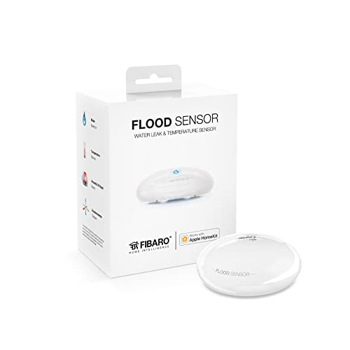 Fibaro FGBHFS-101 Flood, Water & Temperature Sensor Homekit enabled water leakage detector, white