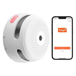 x-sense wi-fi smoke detector, wireless smart fire smoke alarm with replaceable lithium battery & silence button, compatible with tuyasmart & smart life app, auto self-check function, xs01-wt