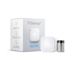 aeotec trisensor, z-wave plus s2 enabled zwave motion sensor, temperature, light sensor, work with zwave hub smartthings 3-in 1 security system, battery powered