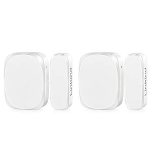 linkind door window sensor, zigbee-white, for use with linkind home security system, automation with linkind smart zigbee led lights, linkind hub required (not included), 2-pack