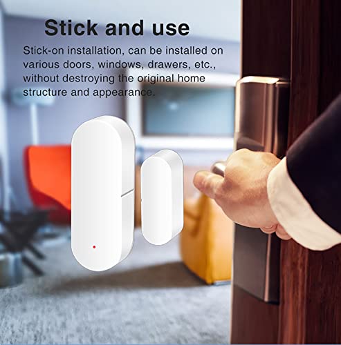 Smart Door Window Sensor: Zigbee Door Sensor with App Alerts, Wireless Contact Sensor for Home Security and Smart Home Automation, Tuya ZigBee Hub Required, Compatible with Alexa Google Home (2 Pack)