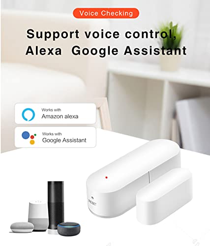 Smart Door Window Sensor: Zigbee Door Sensor with App Alerts, Wireless Contact Sensor for Home Security and Smart Home Automation, Tuya ZigBee Hub Required, Compatible with Alexa Google Home (2 Pack)