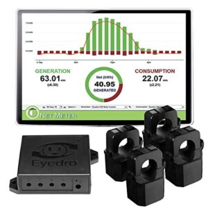 eyedro home solar & energy monitor – track, react, save money – view your energy usage in a variety of ways via my.eyedro.com (no fee) – electricity costs in real time – net metering – eyefi-4 (wifi)